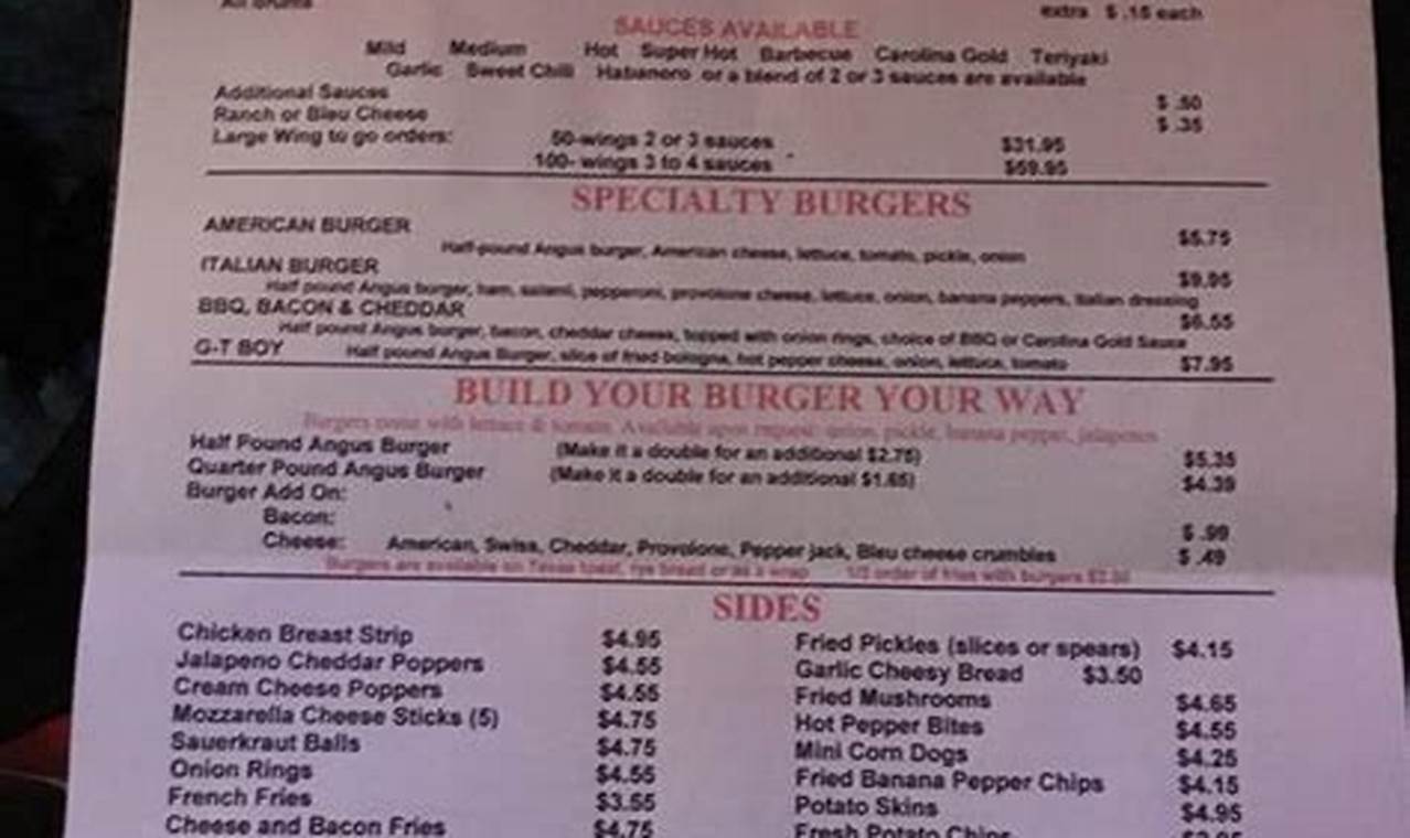 Your Guide to Galloway Tavern Food Menu: Specials & More!