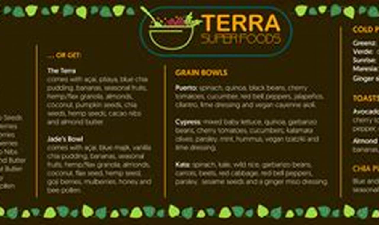 Discover Terra's Delicious Food Menu: [Year] Edition