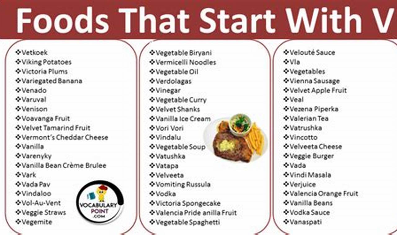V-Good Eats: Food Start with V Recipes & More